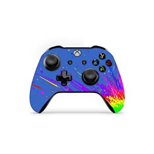 zoomhitskins controller skin compatible with x1 s and x1 x, vinyl sticker technology, wet painting blue neon yellow pink, durable, bubble-free, goo-free, 1 skin, made in the usa