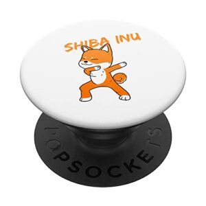 funny shiba inu uni dog dance dabbed smile moves dabbing popsockets swappable popgrip