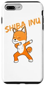 iphone 7 plus/8 plus funny shiba inu uni dog dance dabbed smile moves dabbing case