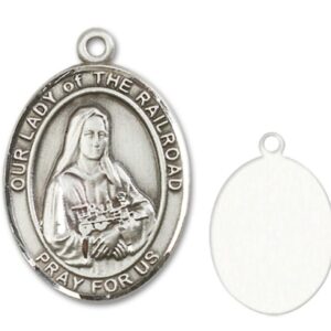 Bonyak Jewelry Sterling Silver Our Lady of The Railroad Pendant, Size 1 x 3/4 inches - Catholic Inspirations