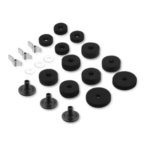 cheerock 21 pcs cymbals replacement accessories cymbal stand felts hi-hat clutch felt cup with sleeves, base wing nuts and washers for drum set black