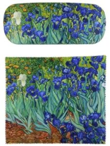 vincent van gogh painting art premium quality irises eyeglass case and matching microfiber eyeglass cleaning cloth