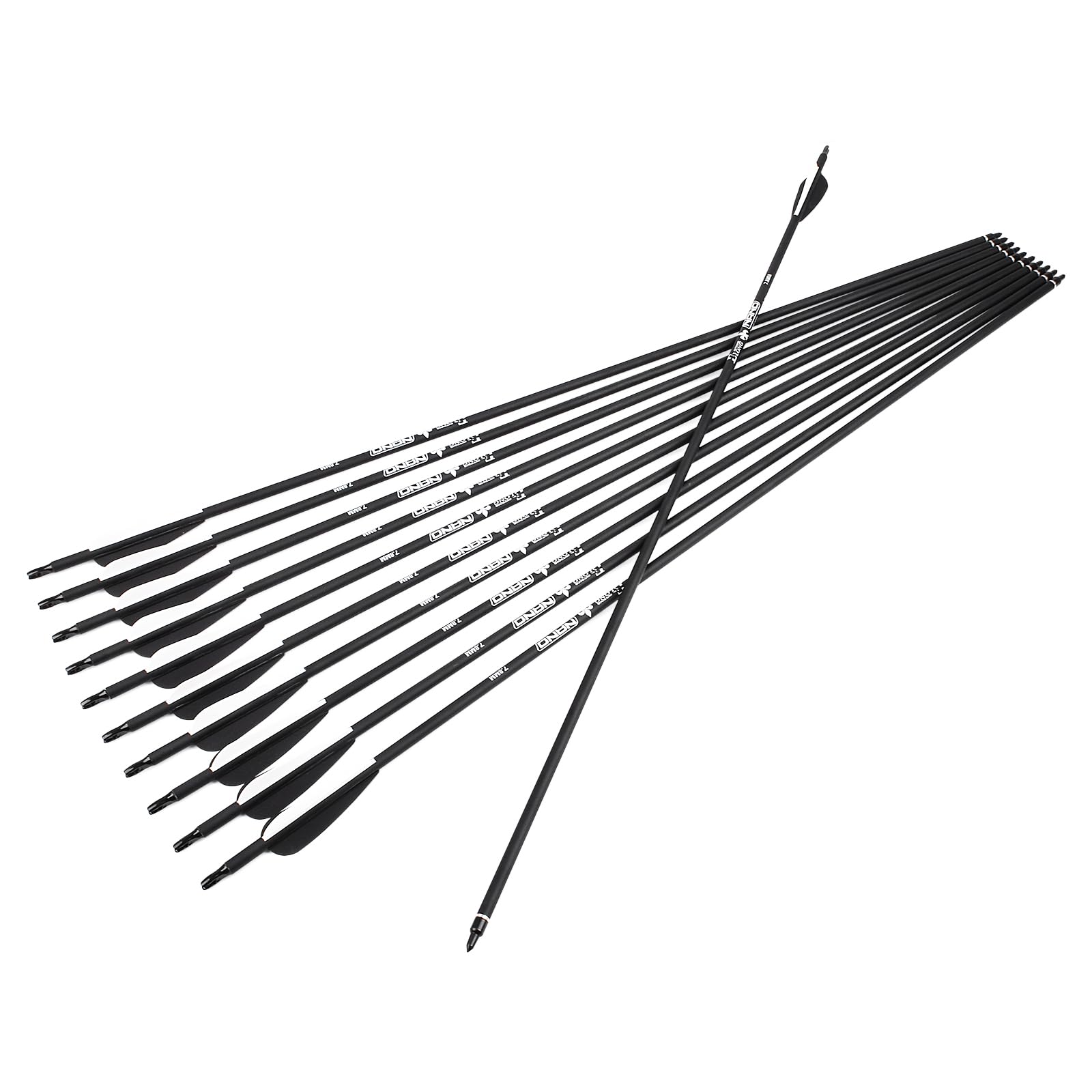 TY Archery 26"/28"/30" Carbon Arrow Archery Hunting Arrows with 100 Grain Removable Field Tips Target Practice for Compound Bow&Recurve Bow&Traditional Bow