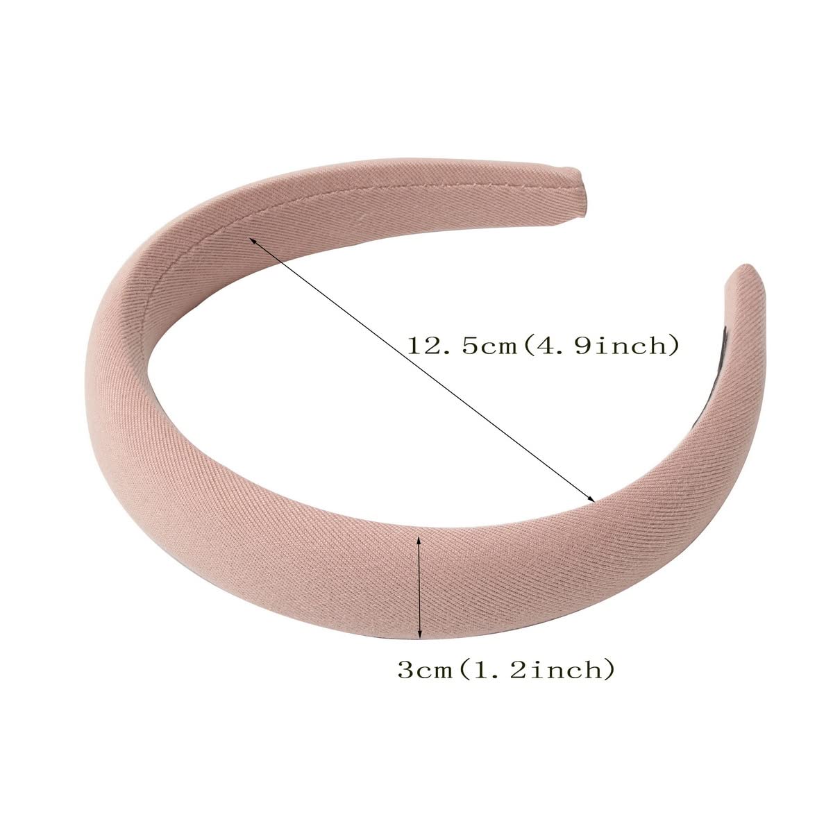 Cuizhiyu 4PK Simple Solid Headband with Sponge No Teeth Fabric Black Thick Hair Band Set for Women and Girls 1.2 inch Wide Hair Hoop Brown Series Hair Accessories (Color B)