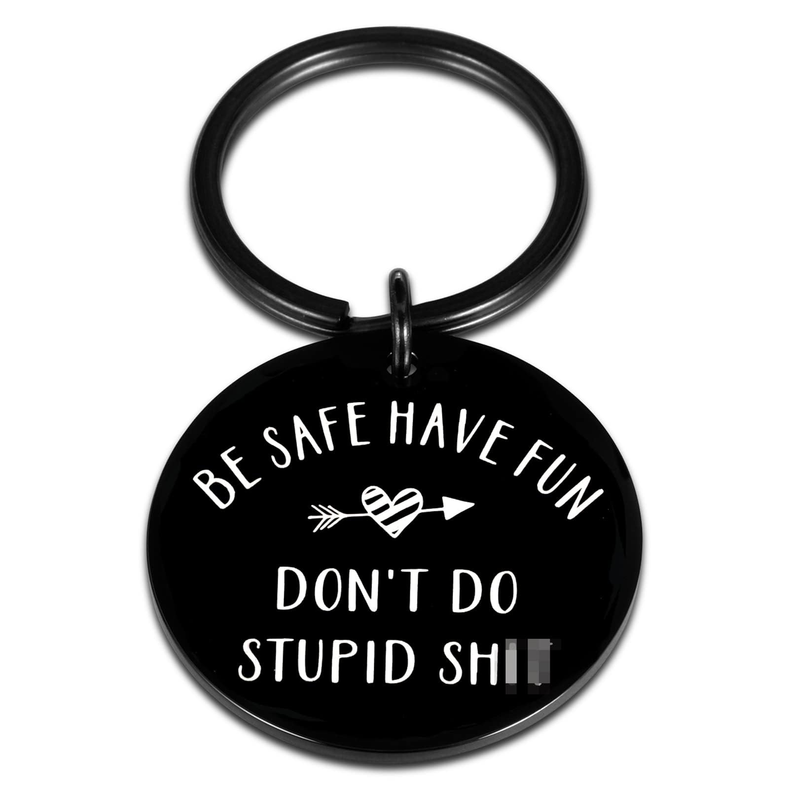 Back to School Supplies for Son Daughter Back to School Gifts for Teens Boys Girls from Mom First Day of School Don’t do Stupid Keychain Stocking Stuffer Valentines Gag Gifts for Him Her Christmas