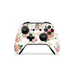 zoomhitskins controller skin compatible with x1 s and x1 x, vinyl sticker technology, vintage flower white pink pastel elegant, durable, bubble-free, goo-free, 1 skin, made in the usa