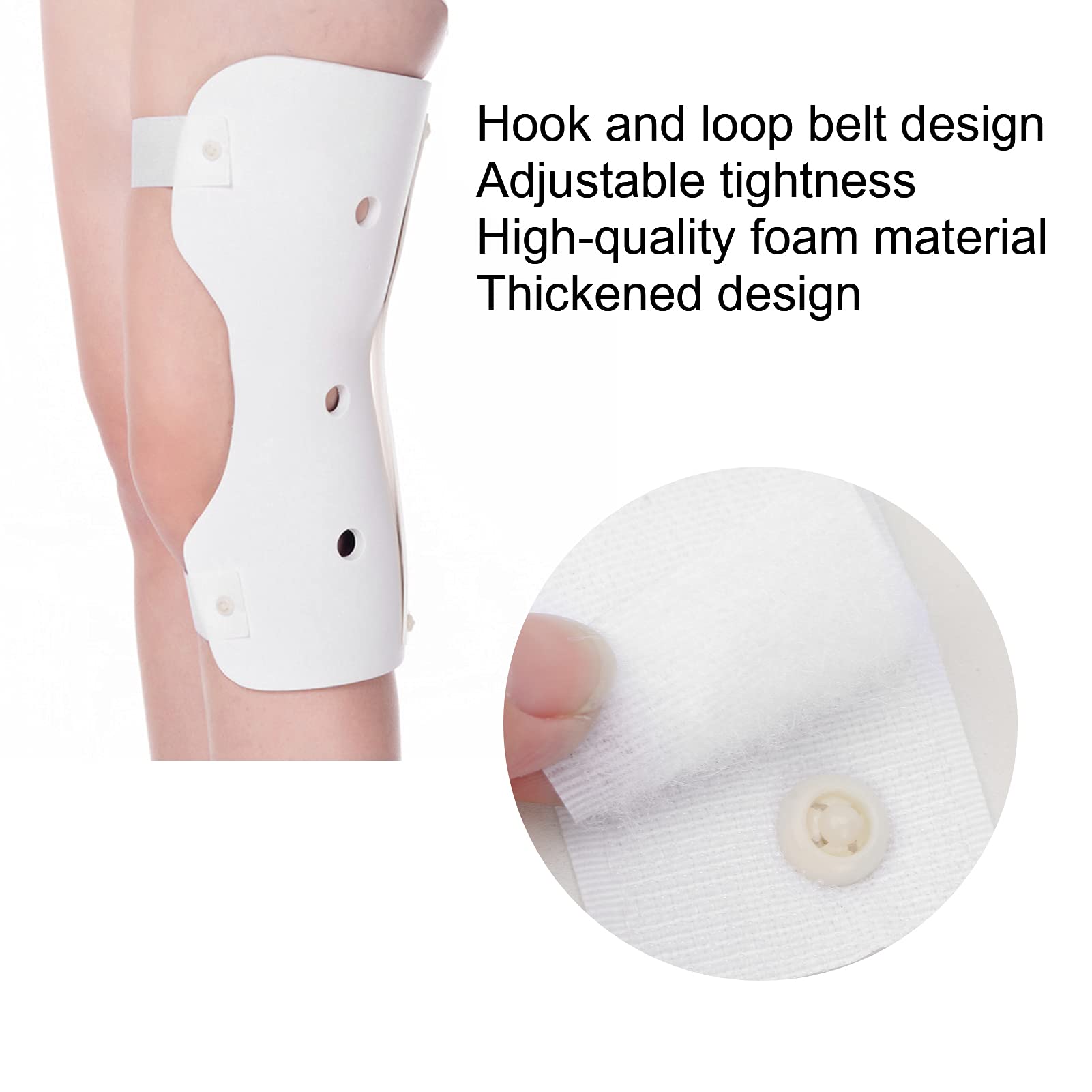 ANGGREK Knee Splint, Breathable Orthopedic Knee Splint Knee Immobilizer Compression Sleeve Straight Leg Support Brace for Arthritis, Sports Injury (Left)