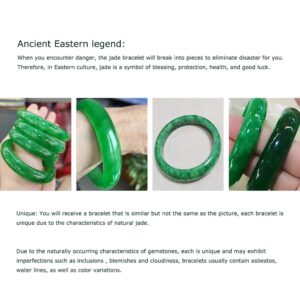 Natural Burmese Jade Bangle Full Green Feng Shui Jadeite Bracelet Women Jewellery Christmas Gift (Size : 58mm)