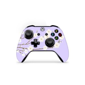 zoomhitskins controller skin compatible with x1 s and x1 x, vinyl sticker technology, white petals purple sakura blossom japan, durable, bubble-free, goo-free, 1 skin, made in the usa