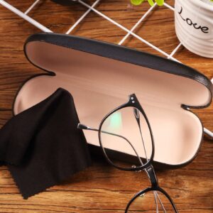 Flutesan 10 Pieces Hard Shell Eyeglass Case Eyeglass Pocket Sunglasses Case Eyeglass Case with Eyeglass Cloth for Men Women