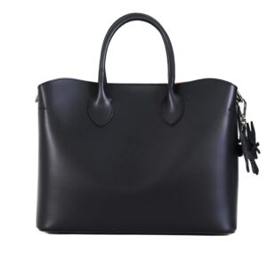 robin lisa new york luxury handbags for women | hand-made in italy, genuine leather madison tote bag (black)