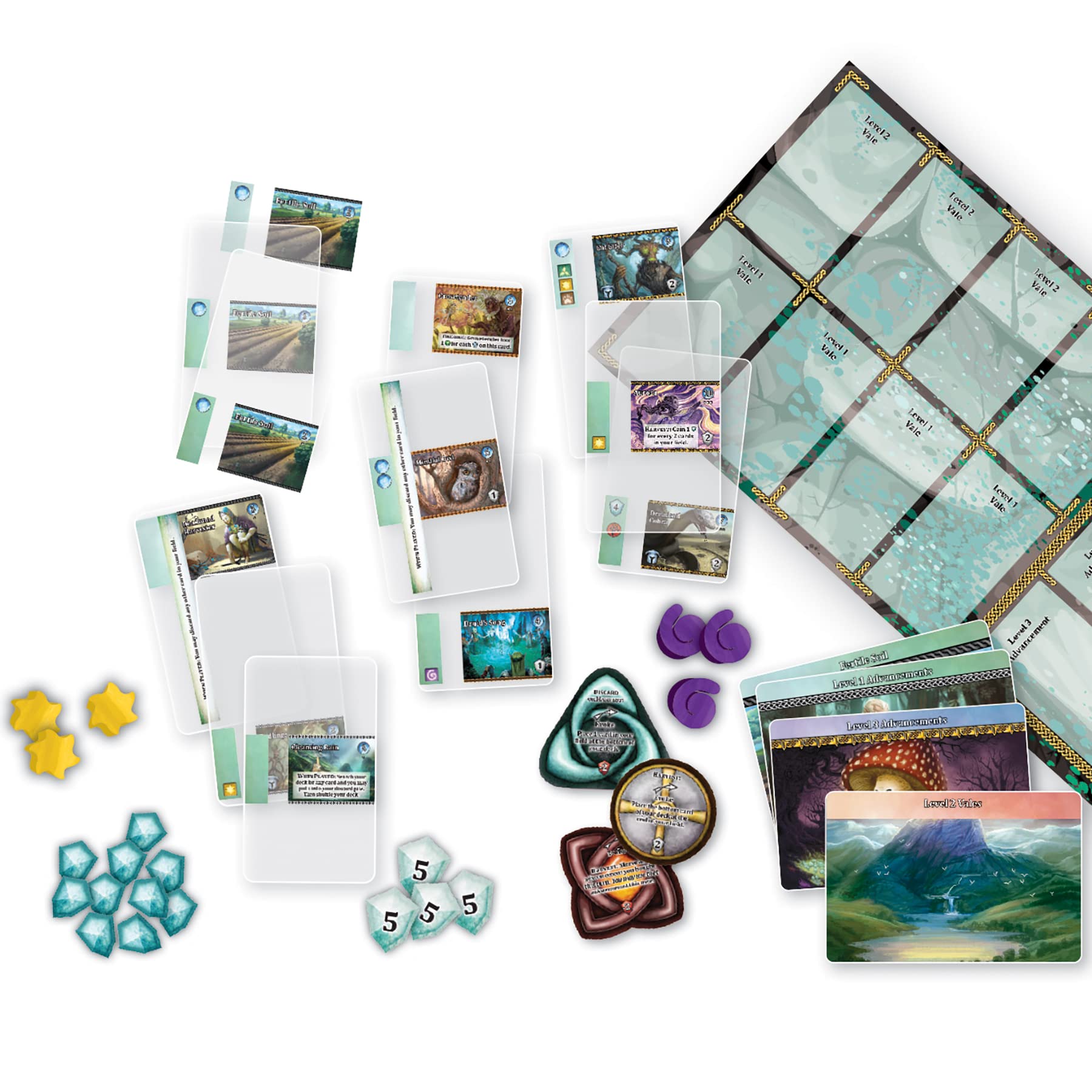 AEG: Mystic Vale: Essential Edition - Base Game and Expansions, Complete Set, Card-Crafting, Deck Building, 2-4 Players, Ages 14+, 45 Min Play Time