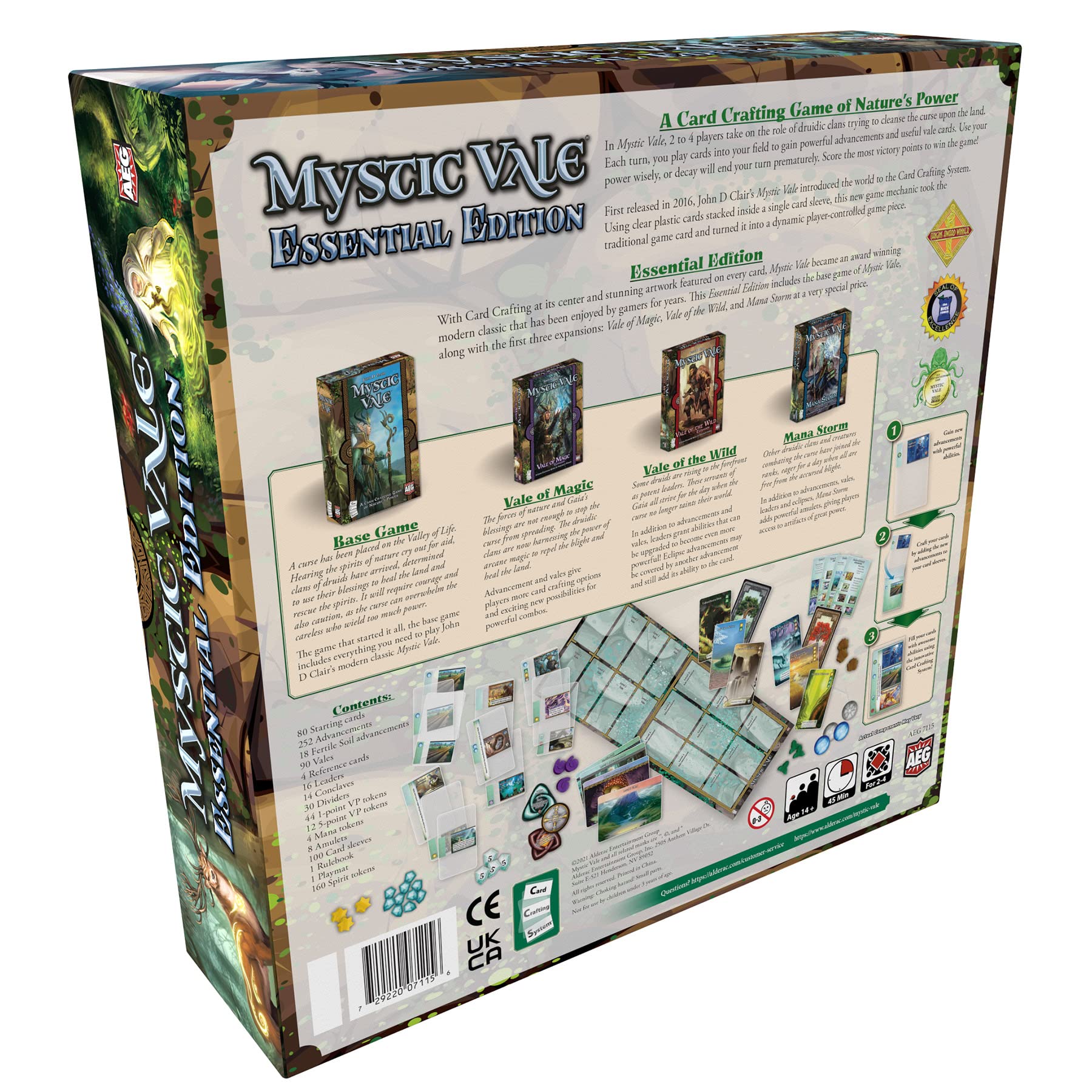 AEG: Mystic Vale: Essential Edition - Base Game and Expansions, Complete Set, Card-Crafting, Deck Building, 2-4 Players, Ages 14+, 45 Min Play Time