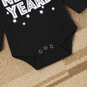 My First New Year Outfit Baby Boy 1st New Year Romper Pant 0 3 6 9 12 Months Newborn Infant Boys Clothing Clothes Gift Black