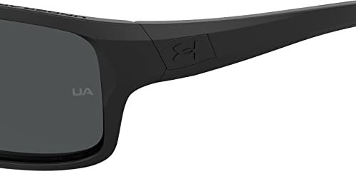 Under Armour mens Ua Battle Sunglasses, Matte Black/Gray, 65mm 16mm US