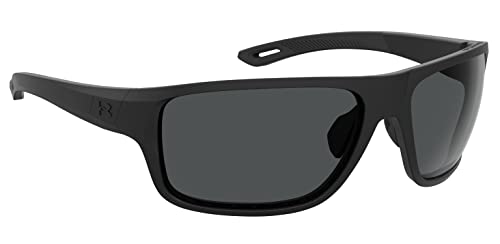 Under Armour mens Ua Battle Sunglasses, Matte Black/Gray, 65mm 16mm US