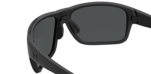 Under Armour mens Ua Battle Sunglasses, Matte Black/Gray, 65mm 16mm US