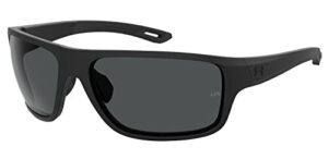 under armour mens ua battle sunglasses, matte black/gray, 65mm 16mm us