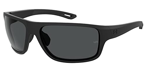 Under Armour mens Ua Battle Sunglasses, Matte Black/Gray, 65mm 16mm US