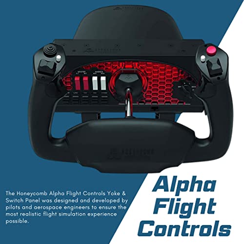 Honeycomb Alpha Flight Controls Yoke with Honeycomb Aeronautical Bravo Throttle Quadrant Bundle (2 Items)