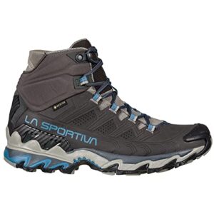 la sportiva womens ultra raptor ii mid leather gtx hiking boots, carbon/atlantic, 9.5