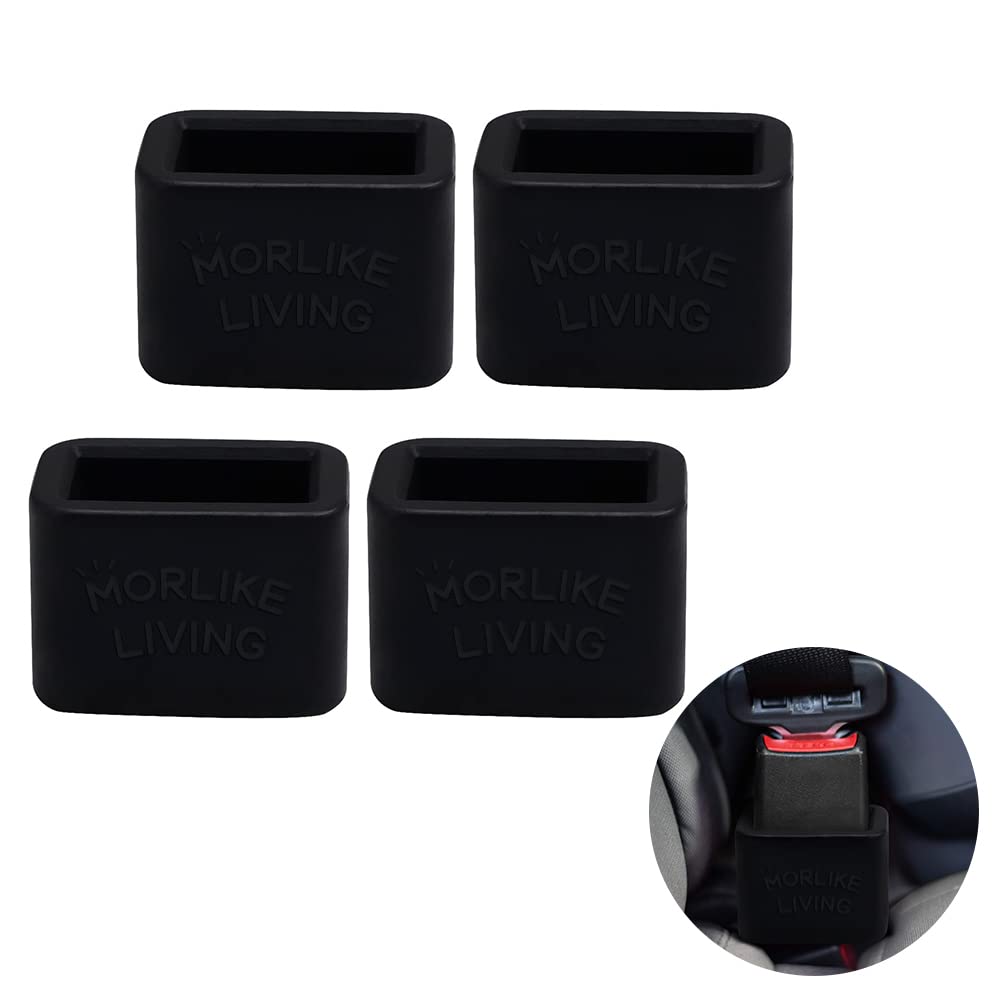 Morlike Silicone Belt Buckle Holder Booster (Black-4 Pack)