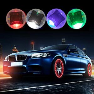 akarado car tire wheel lights, 4pcs air valve, solar valve cap with motion sensors colorful flashing led light gas nozzle for bicycle motorcycles