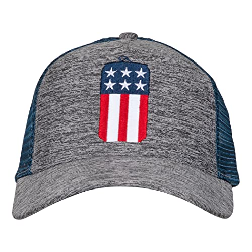 Miller Lite Patriotic Beer Can Trucker Snapback Hat, Grey, One Size