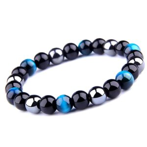 kiomoy triple protection bracelet for protection bring luck and prosperity hematite black obsidian tiger eye stone bracelets (stone-cs-ctb)