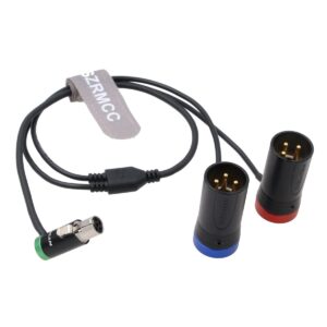 szrmcc low-profile ta5f mini xlr 5 pin to dual xlr 3 pin audio cable for zaxcom qrx field mixer recorders sound devices 633 664 688 788t