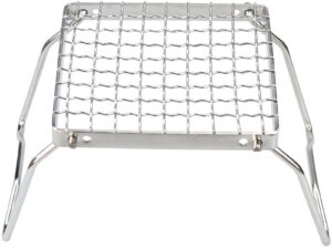 dzrzvd camp grill with foldable legs-304 stainless steel grill grate for gas stove-ultralight campfire stand-portable grill grid for backpacking/camping/hiking/picnic/traveling/fishing with carry bag