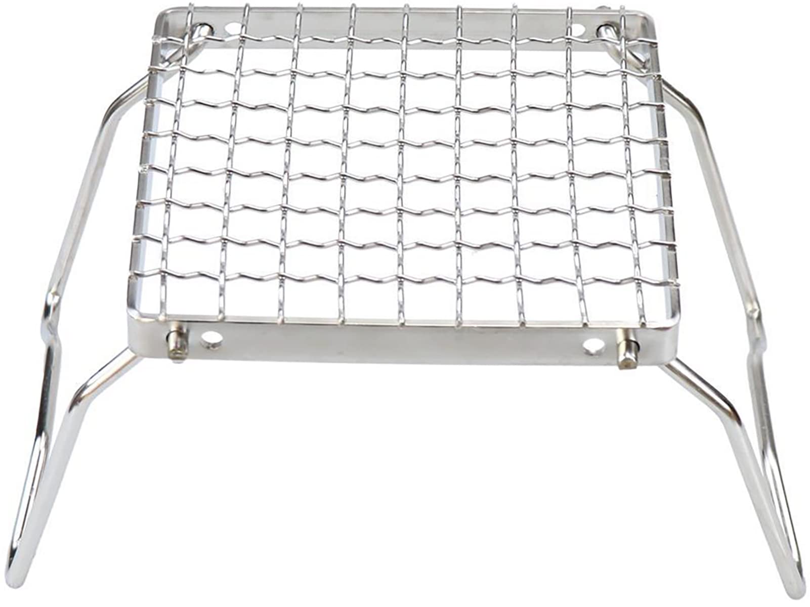 DZRZVD Camp Grill with Foldable Legs-304 Stainless Steel Grill Grate for Gas Stove-Ultralight Campfire Stand-Portable Grill Grid for Backpacking/Camping/Hiking/Picnic/Traveling/Fishing with Carry Bag