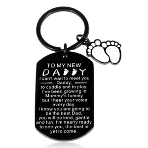 first time dad gifts keychain new dad to be gifts from wife father to be gifts for soon to be dad men birthday gifts him new father father’s day fiancee new mommy pregnancy baby announcement