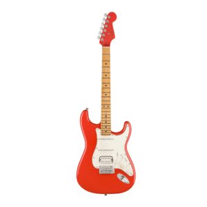 fender player stratocaster electric guitar - fiesta red with maple fingerboard and matching headstock