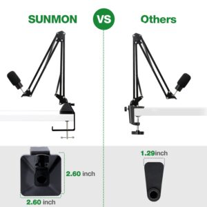 Heavy-Duty Metal Table Mount Clamp, Desk Table Mount C Clamp For Microphone Mic Suspension Boom Scissor Arm with Adjustable Screw, Fits up to 2.48 inches/6.2cm Desktop Thickness by SUNMON