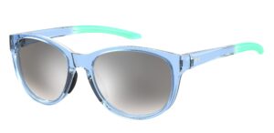 under armour women's ua breathe oval sunglasses, blue/milky green, 57mm, 17mm