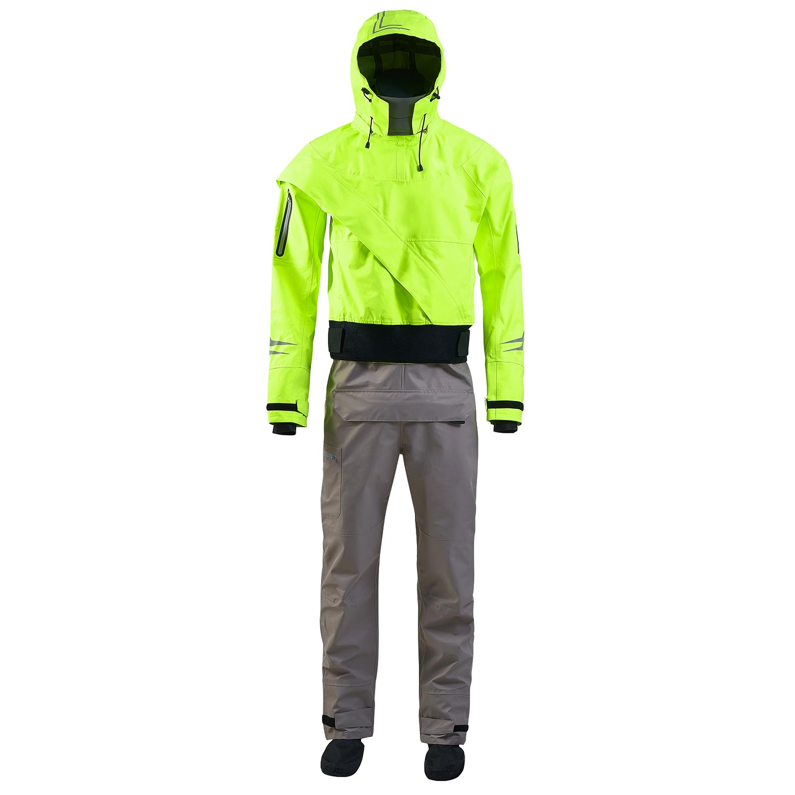 Dry Suits for Men in Cold Water Kayaking,Demanding Whitewater Paddling with Hooded,Green (Green, M)