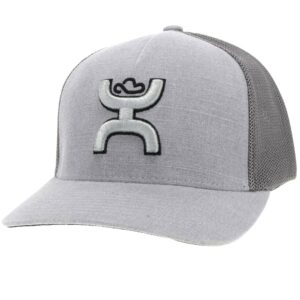 hooey men's flexfit fitted hat (large/x-large, grey)