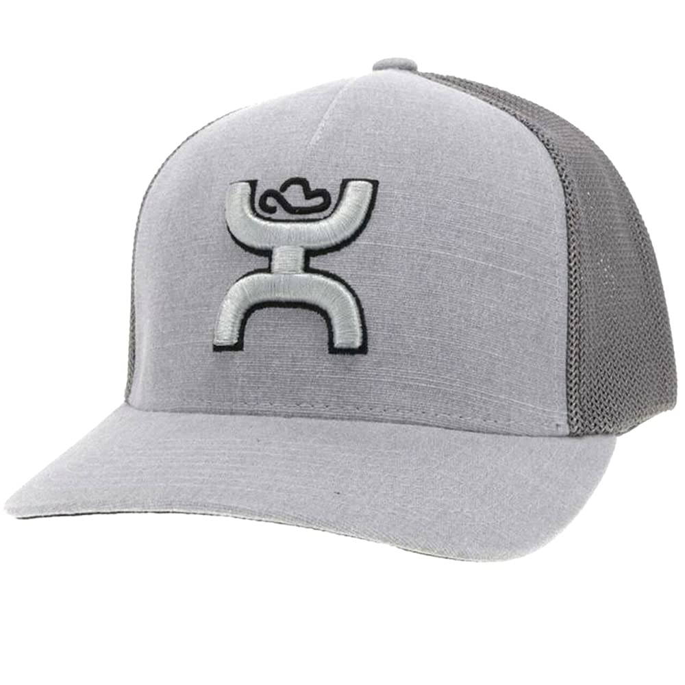 HOOEY Men's Flexfit Fitted Hat (Large/X-Large, Grey)