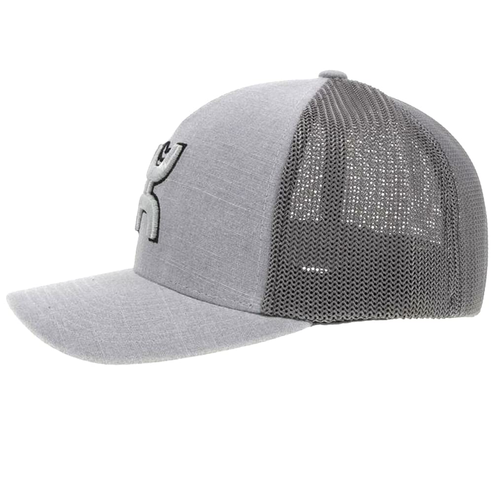 HOOEY Men's Flexfit Fitted Hat (Large/X-Large, Grey)