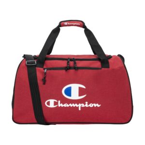 champion logo duffel bag, scarlet heather, one-size