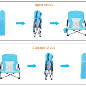 Beach Chair, Beach Chair and Umbrella, Folding Beach Chair, Beach Chairs for Adults, Low Beach Chair, Folding Chair with Umbrella, Camping Chair, Sillas De Playa (2-Pack Blue)