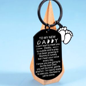 First Time Dad Gifts Keychain New Dad to Be Gifts from Wife Father to Be Gifts for Soon to Be Dad Men Birthday Gifts Him New Father Father’s Day Fiancee New Mommy Pregnancy Baby Announcement