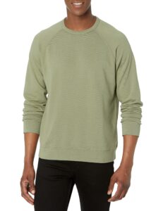 vince mens l/s garment dye crew,washed feathergrass,large