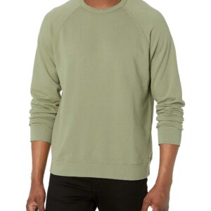 Vince Mens L/S GARMENT DYE CREW,WASHED FEATHERGRASS,LARGE