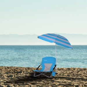 Beach Chair, Beach Chair and Umbrella, Folding Beach Chair, Beach Chairs for Adults, Low Beach Chair, Folding Chair with Umbrella, Camping Chair, Sillas De Playa (2-Pack Blue)