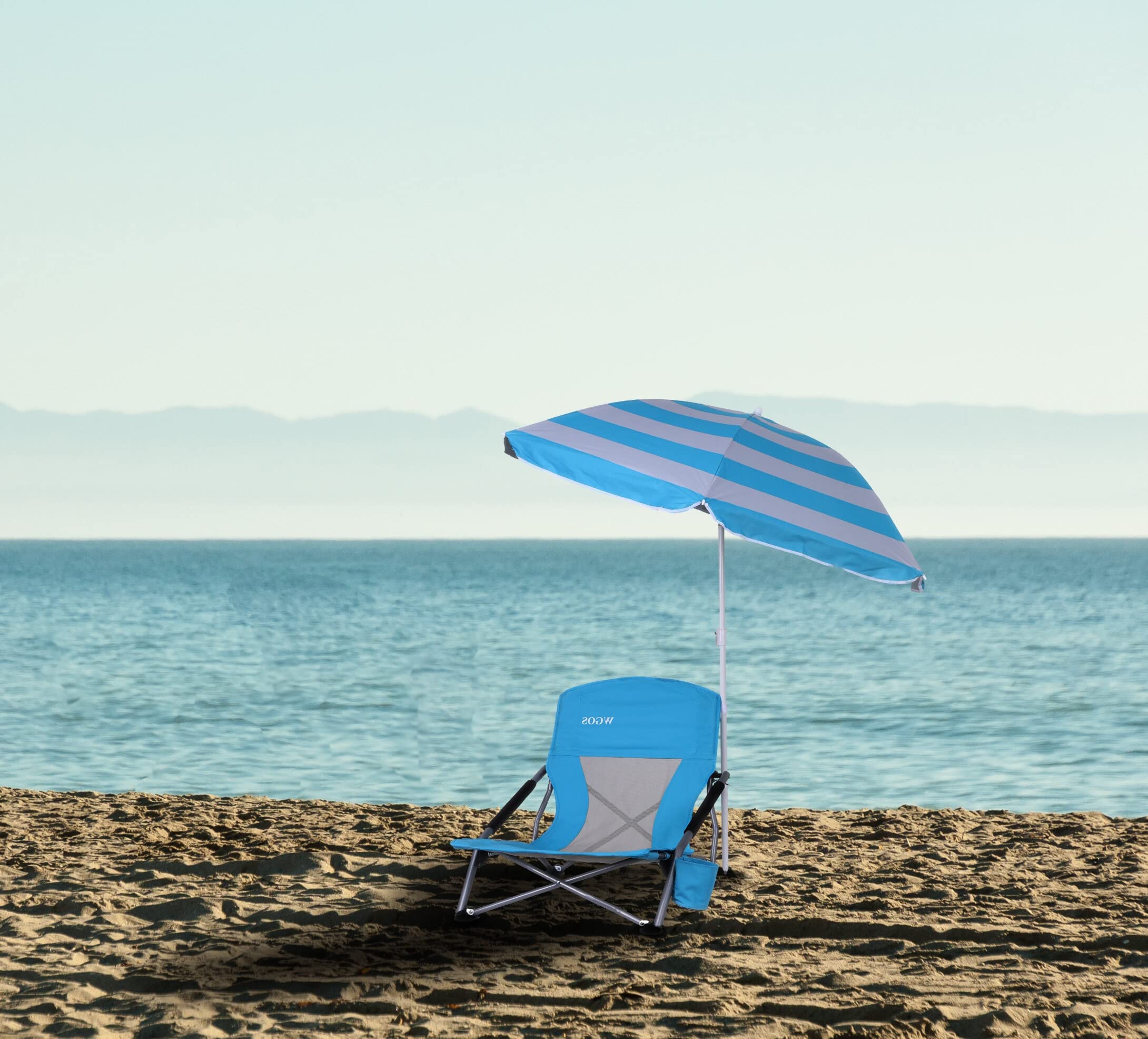 Beach Chair, Beach Chair and Umbrella, Folding Beach Chair, Beach Chairs for Adults, Low Beach Chair, Folding Chair with Umbrella, Camping Chair, Sillas De Playa (2-Pack Blue)