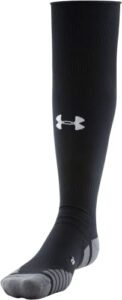 under armour adult soccer over-the-calf socks, 1-pair, black/graphite/white, medium