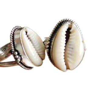 Natural Cowrie shell ring, Beach Shell Ring Shell Ring For Women, Summer Ring gypsy ethnic boho style shell handmade jewelry, codi ring for friend, (6)