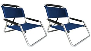 neso beach chairs 2 pack | water resistant with shoulder strap and slip pocket | folds thin (navy, regular)